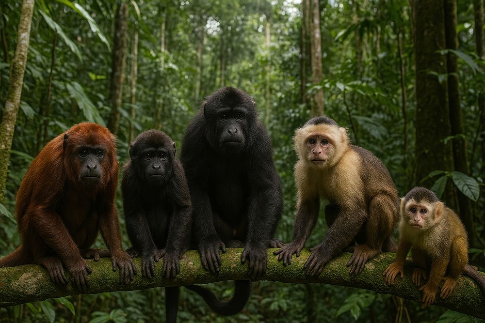 Diverse monkeys in rainforest | Free Photo - rawpixel
