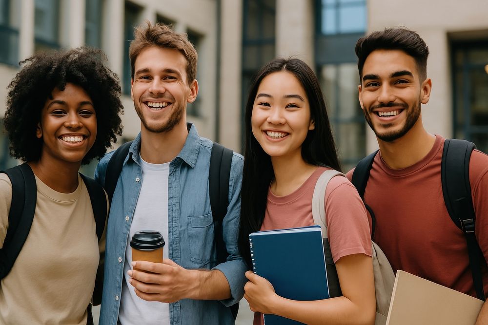 Diverse students smiling together | Free Photo - rawpixel