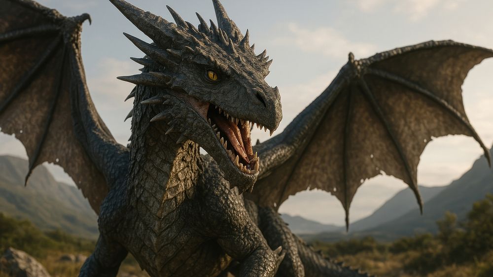 Majestic dragon in natural landscape | Free Photo - rawpixel