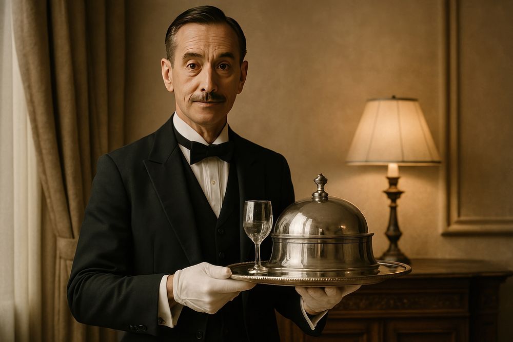 Elegant butler serving dinner | Free Photo - rawpixel