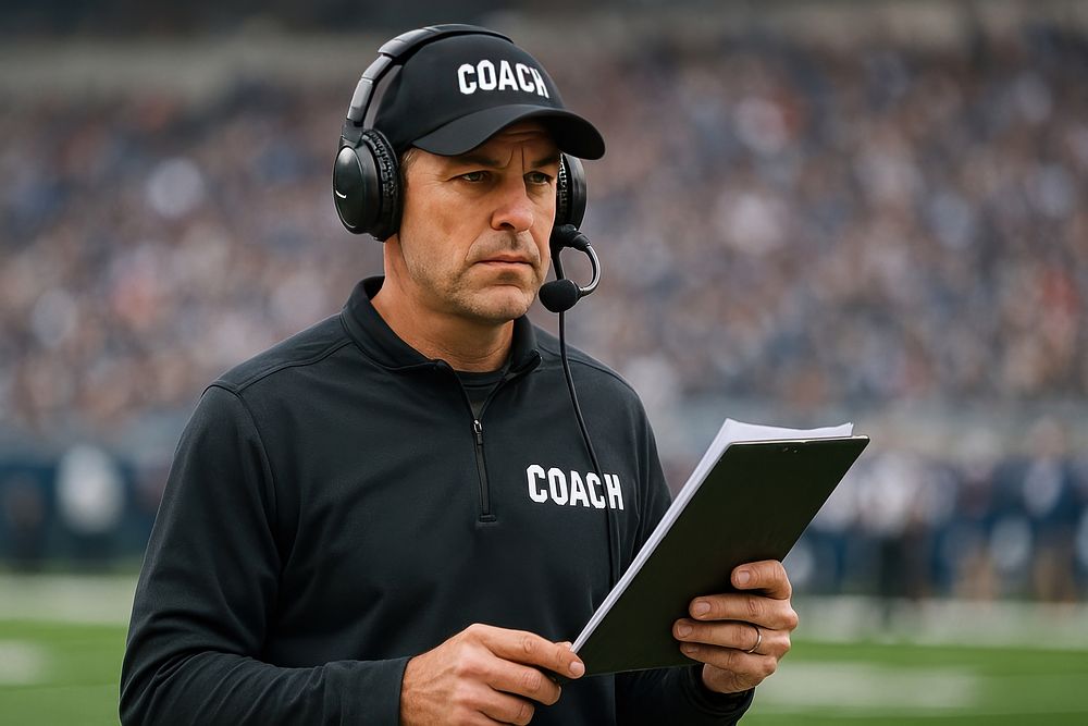 Focused coach on football field. | Free Photo - rawpixel