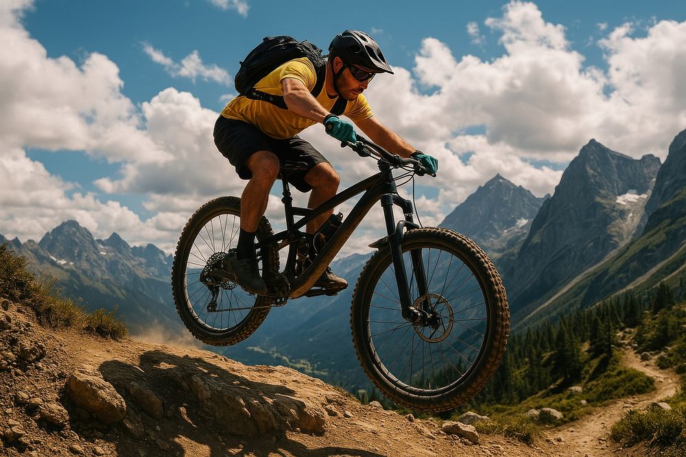 Mountain biking adventure scenic trail | Free Photo - rawpixel