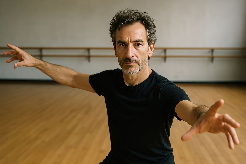 Focused dancer in studio pose. | Free Photo - rawpixel