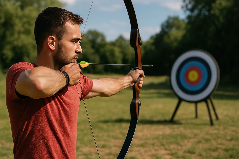 Focused archer targets bullseye outdoors | Free Photo - rawpixel
