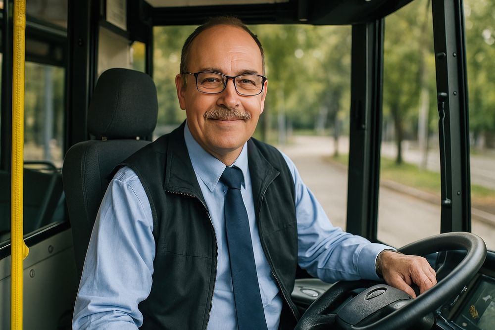 Smiling bus driver portrait | Free Photo - rawpixel