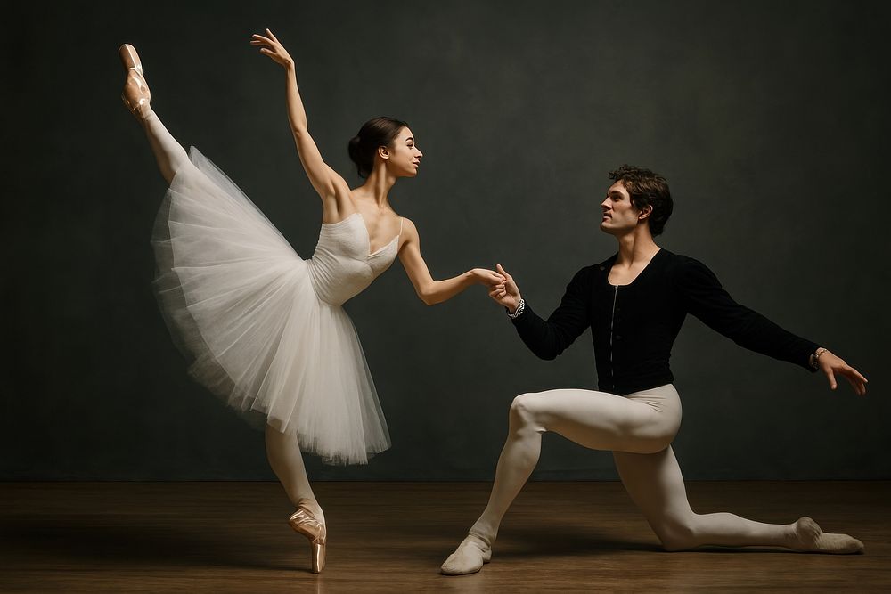 Elegant ballet dancers performing gracefully. | Free Photo - rawpixel