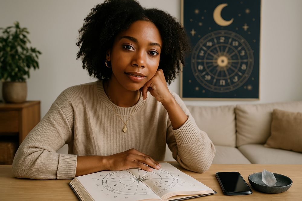 Astrology enthusiast studies chart | Free Photo - rawpixel
