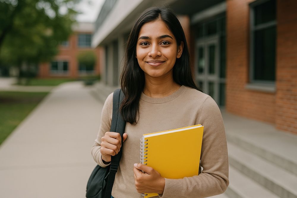 Confident student holding notebook outdoors. | Free Photo - rawpixel