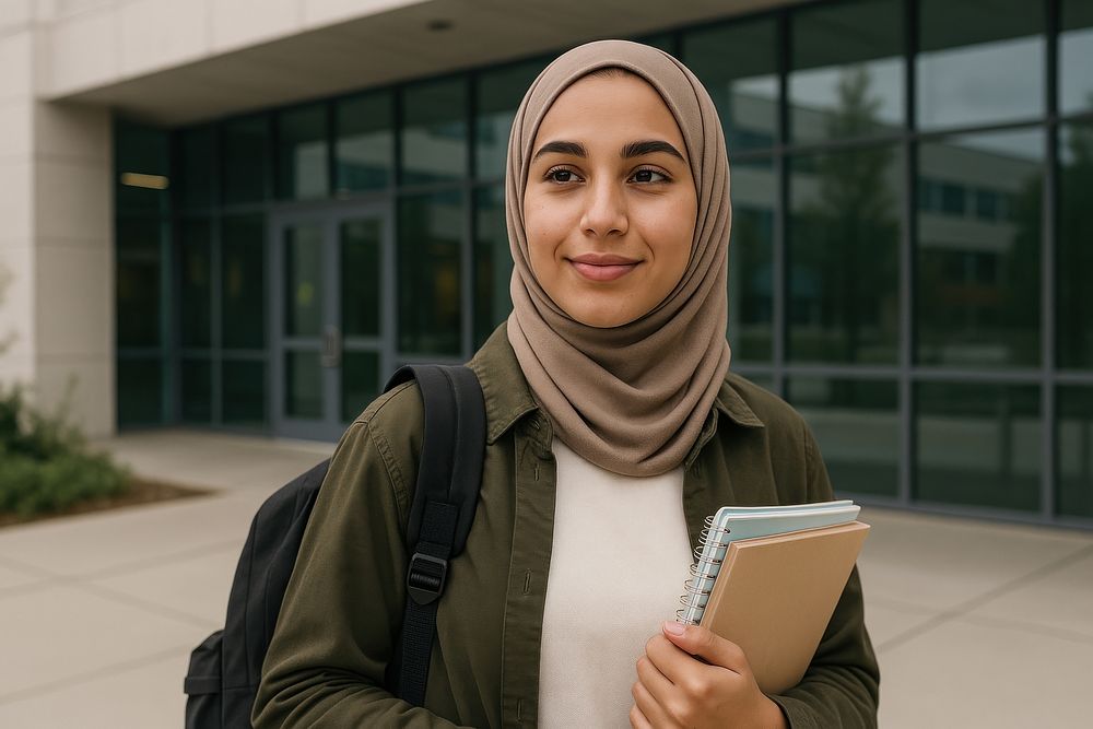 Confident student with books outdoors. | Free Photo - rawpixel