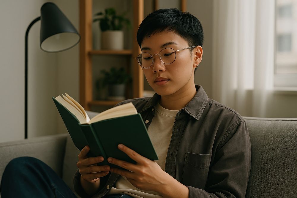 Person reading book indoors peacefully. | Free Photo - rawpixel