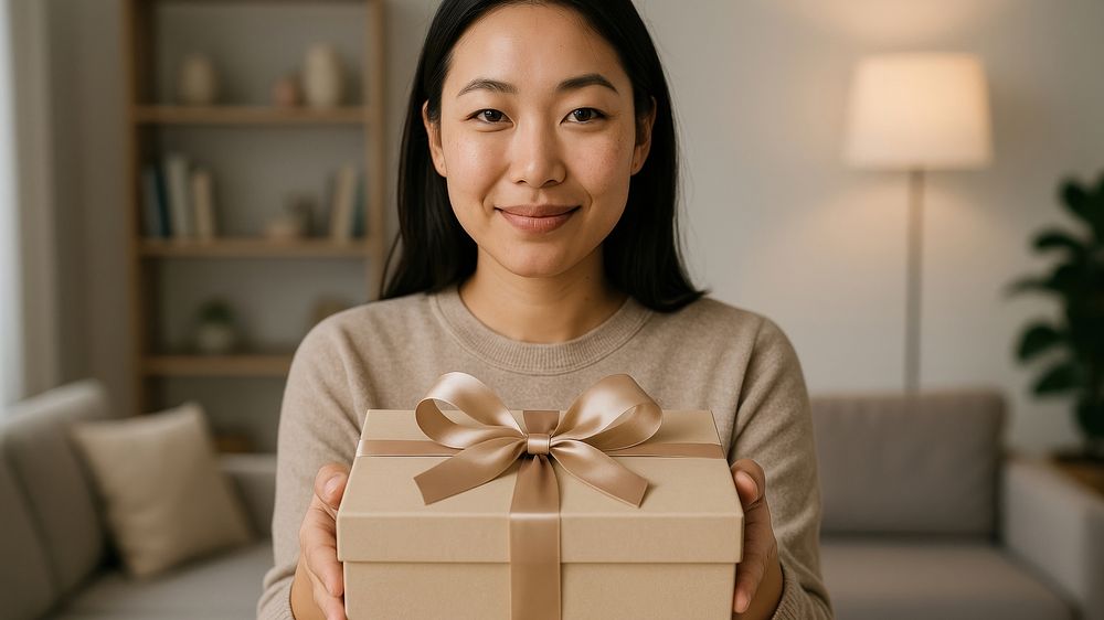 Gift-giving joy captured beautifully | Free Photo - rawpixel