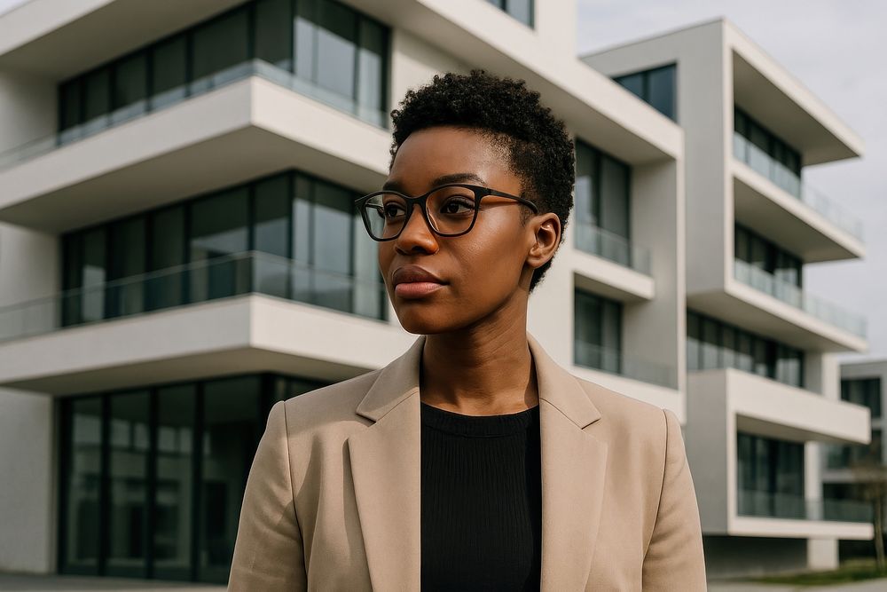 Confident professional outside modern architecture. | Free Photo - rawpixel