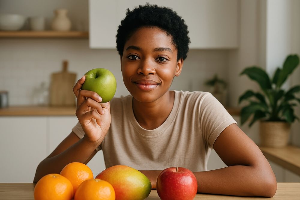 Healthy fruit choice woman smiling | Free Photo - rawpixel