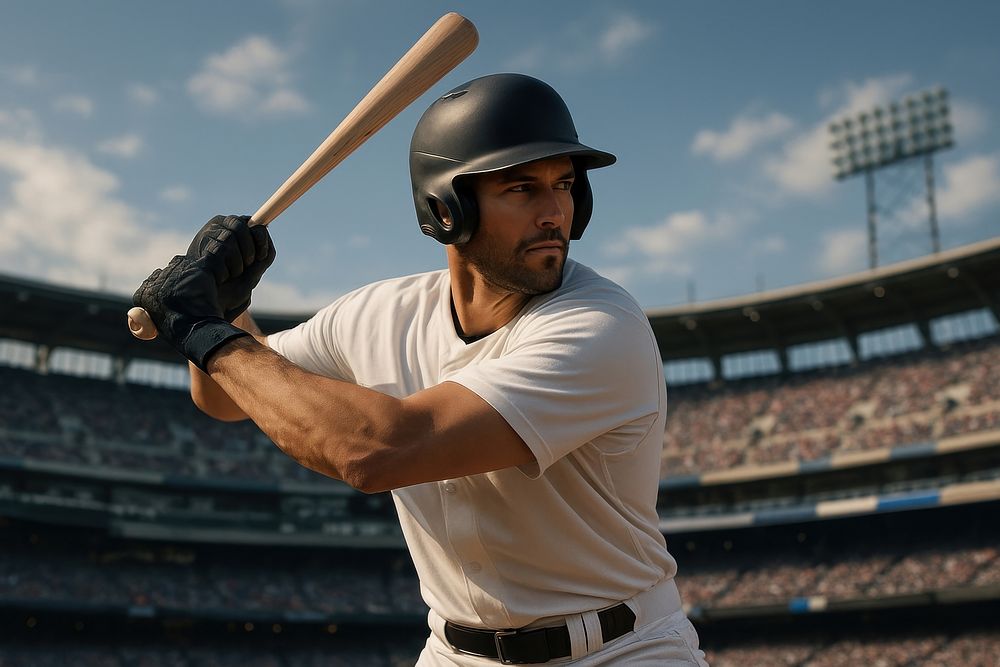 Focused baseball player at bat | Free Photo - rawpixel