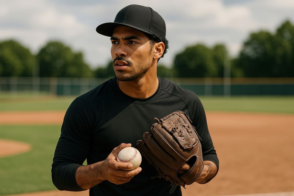 Focused baseball player on field. | Free Photo - rawpixel