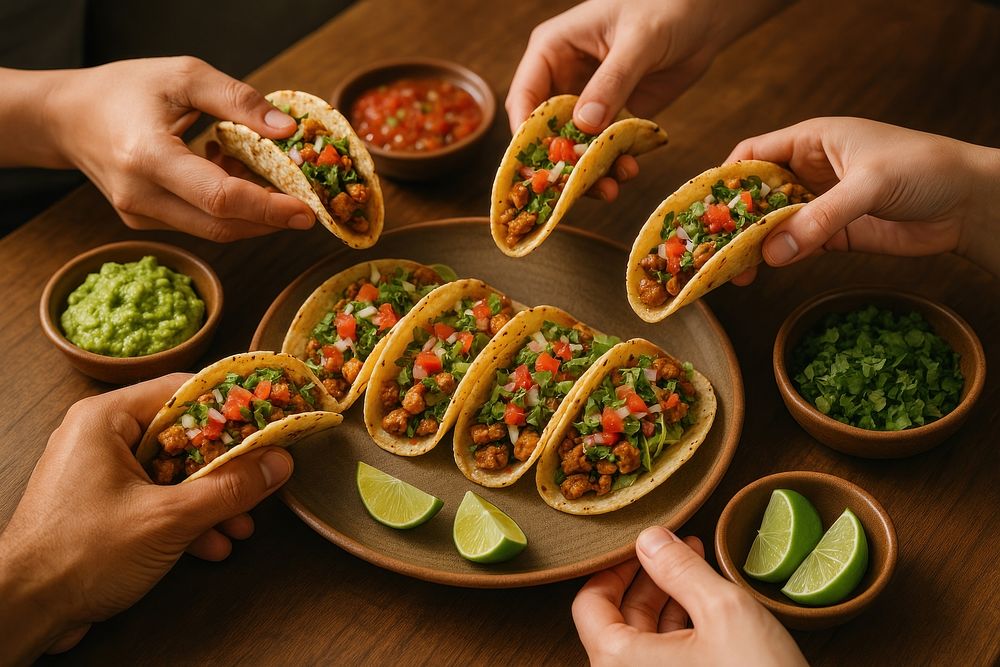 Delicious tacos shared together. | Free Photo - rawpixel