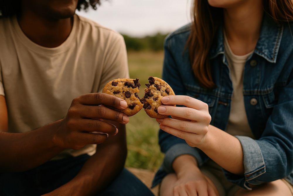 Sharing cookies outdoors together. | Free Photo - rawpixel