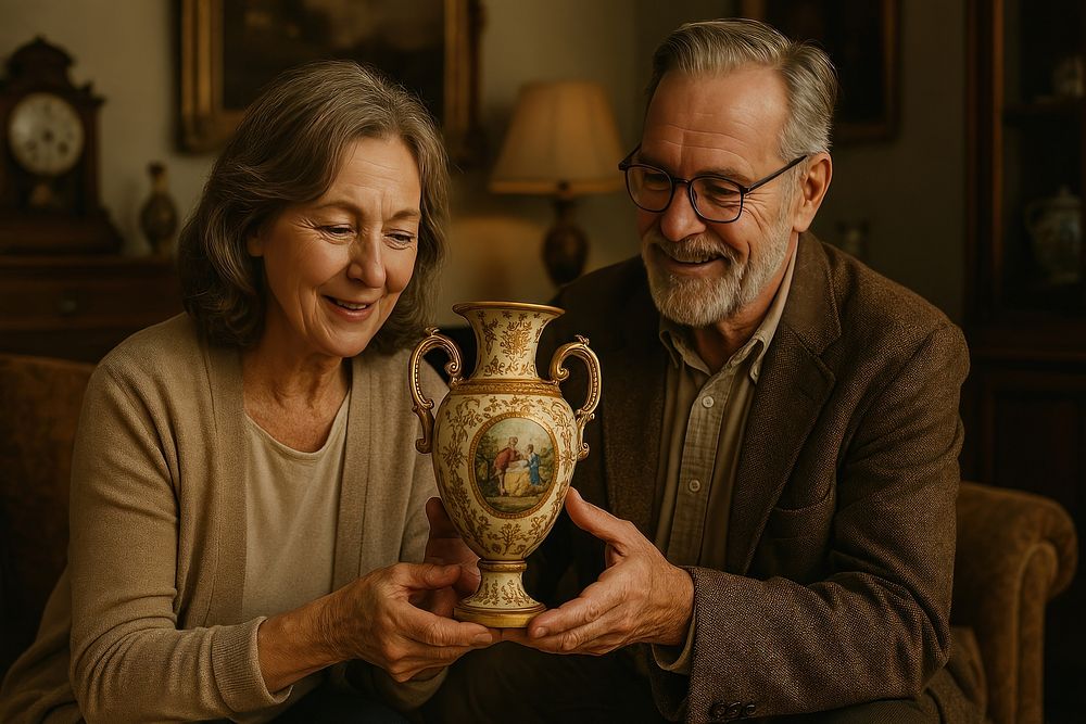 Elderly couple admiring antique vase. | Free Photo - rawpixel Elderly couple admiring antique vase. | Free Photo - rawpixel