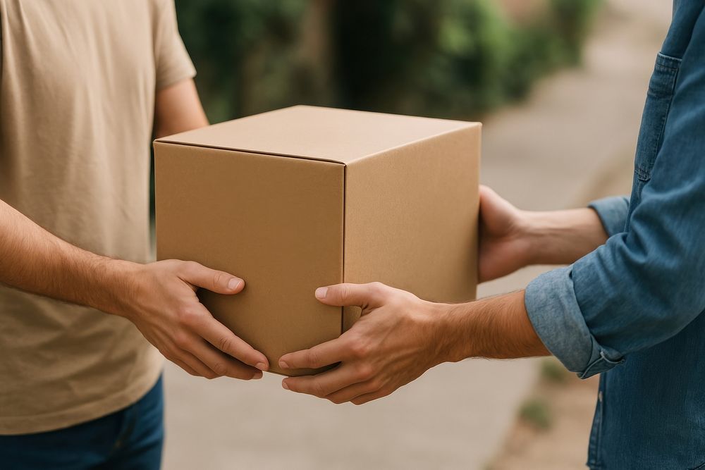 Package exchange between two people. | Free Photo - rawpixel