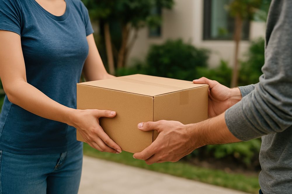 Package exchange between two people. | Free Photo - rawpixel