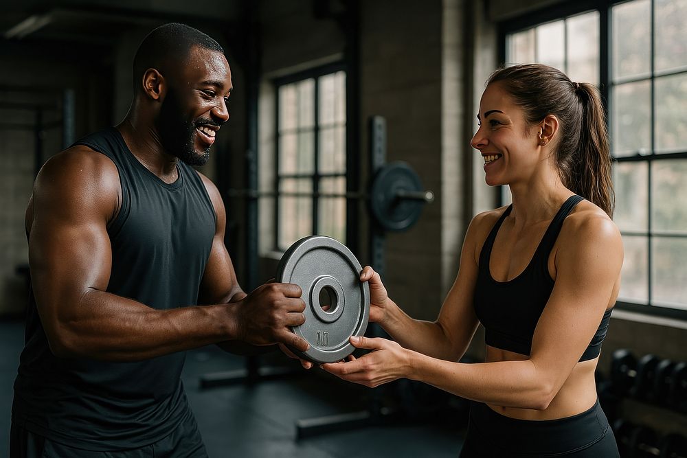 Happy gym workout partners together. | Free Photo - rawpixel