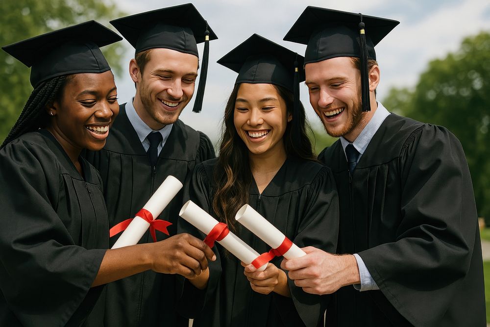 Graduates celebrating academic achievement. | Free Photo - rawpixel