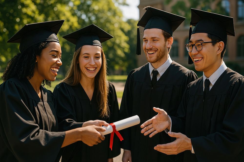 Graduates celebrating academic achievement. | Free Photo - rawpixel