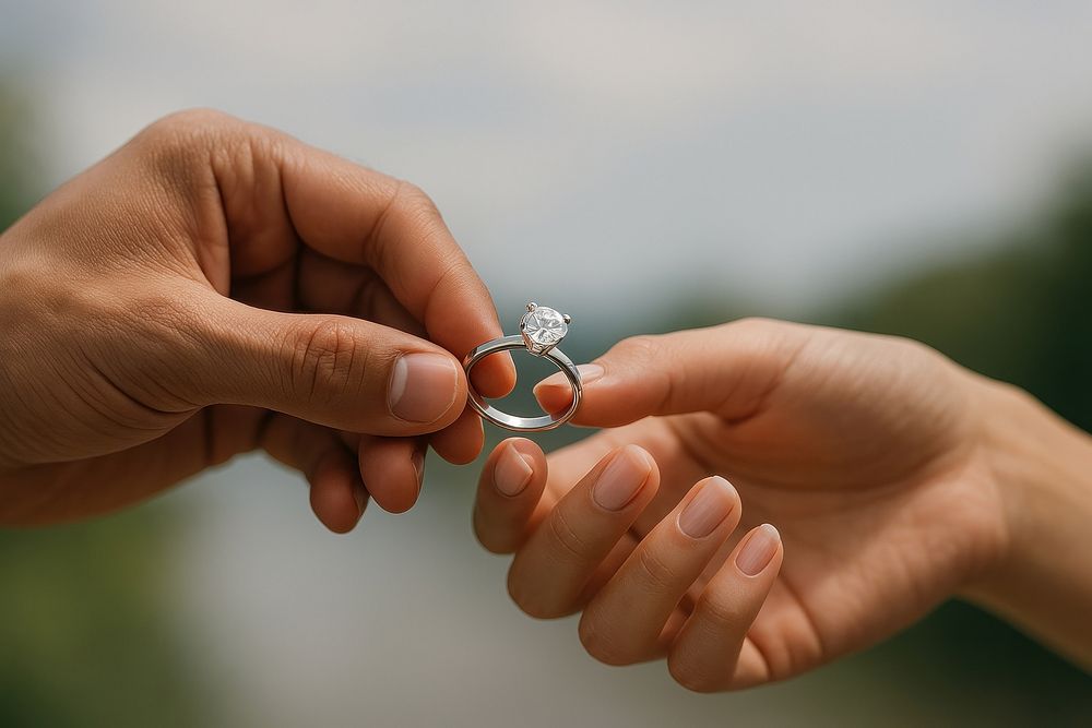 Hands exchanging engagement ring. | Free Photo - rawpixel