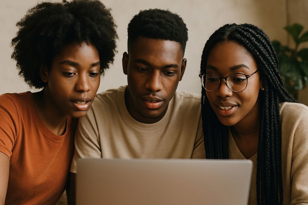 Friends collaborating on laptop. | Free Photo - rawpixel