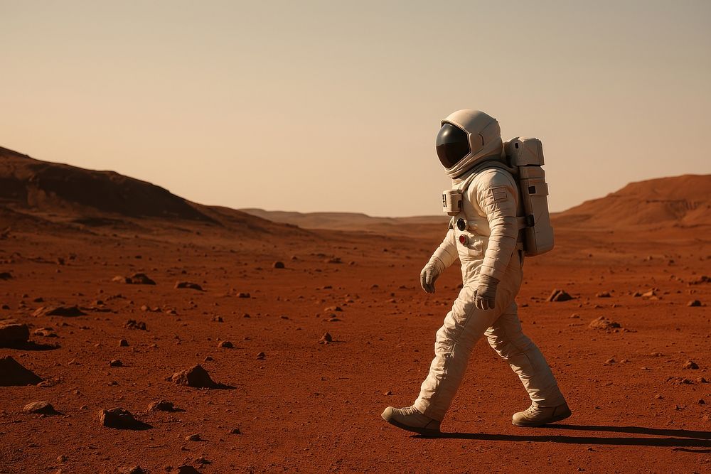 Astronaut exploring Mars landscape | Free Photo - rawpixel