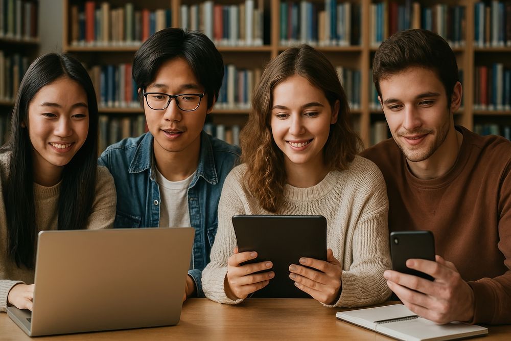 Diverse students using technology. | Free Photo - rawpixel