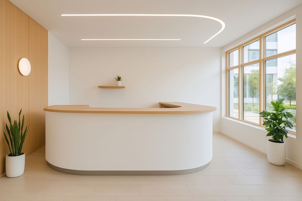 Modern minimalist reception area design. | Free Photo - rawpixel