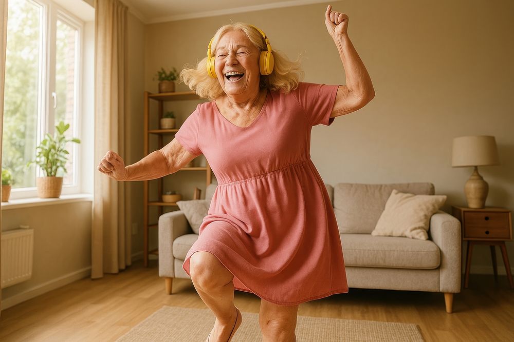 Joyful elderly woman dancing happily. | Free Photo - rawpixel