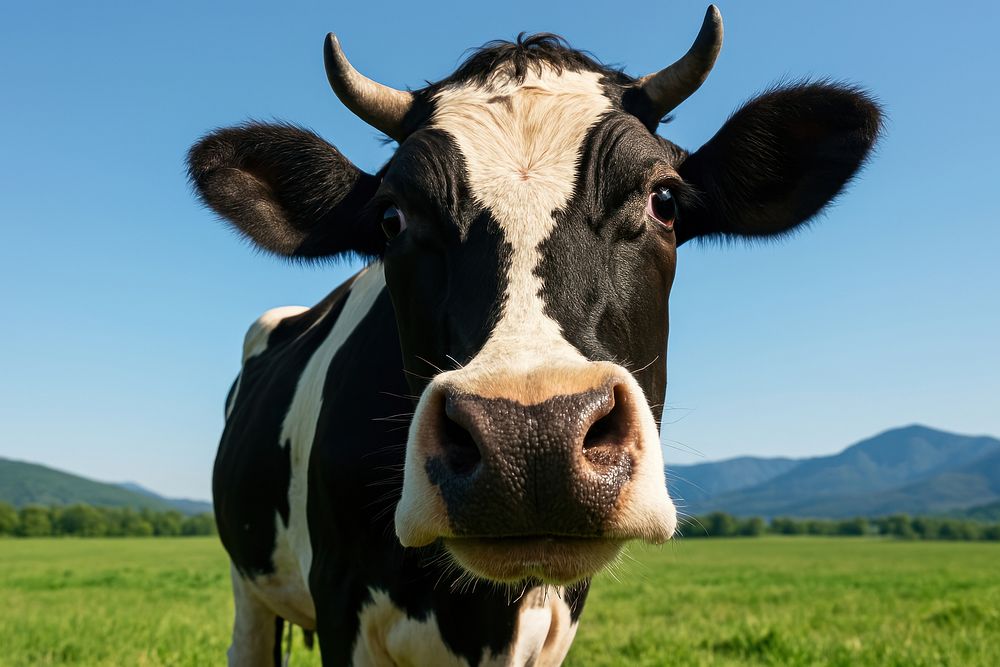 Curious cow in green field | Free Photo - rawpixel