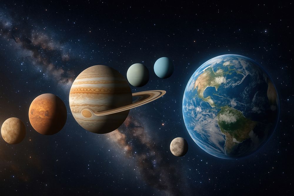 Planets aligned in space | Free Photo - rawpixel