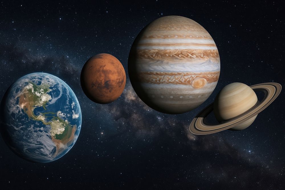 Planets aligned in space | Free Photo - rawpixel