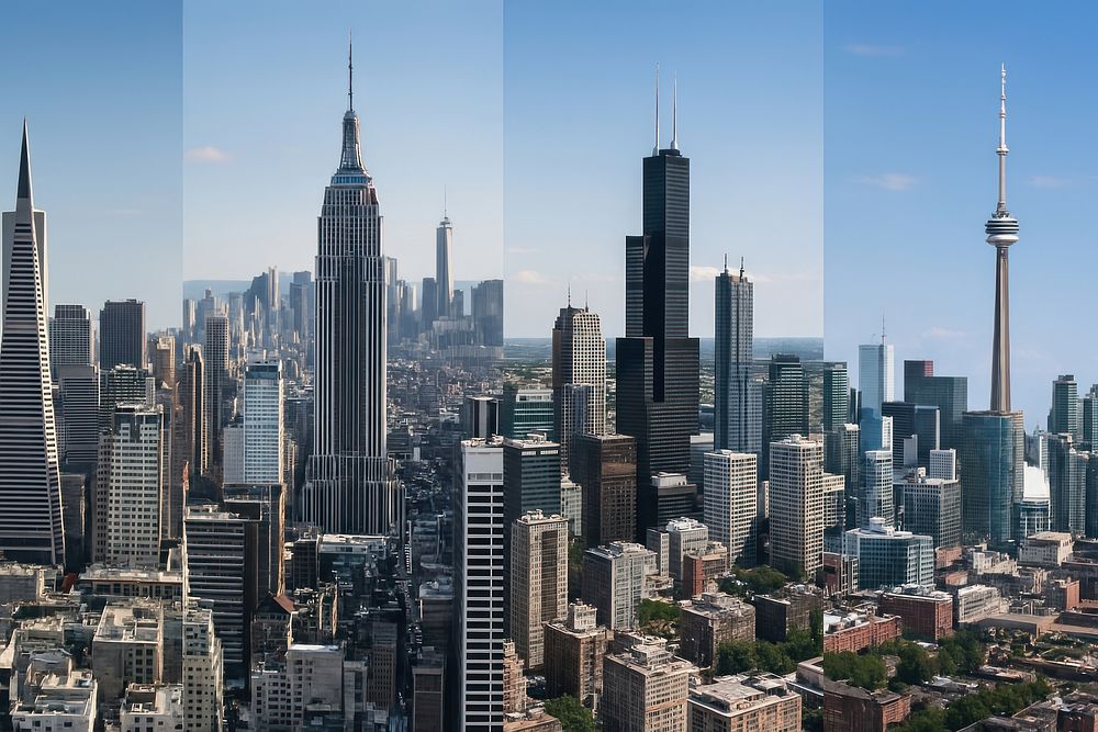 Iconic global city skylines combined. | Free Photo - rawpixel