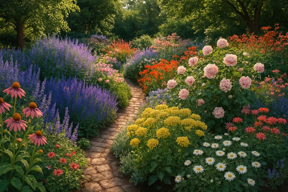 Vibrant garden path blooms | Free Photo - rawpixel