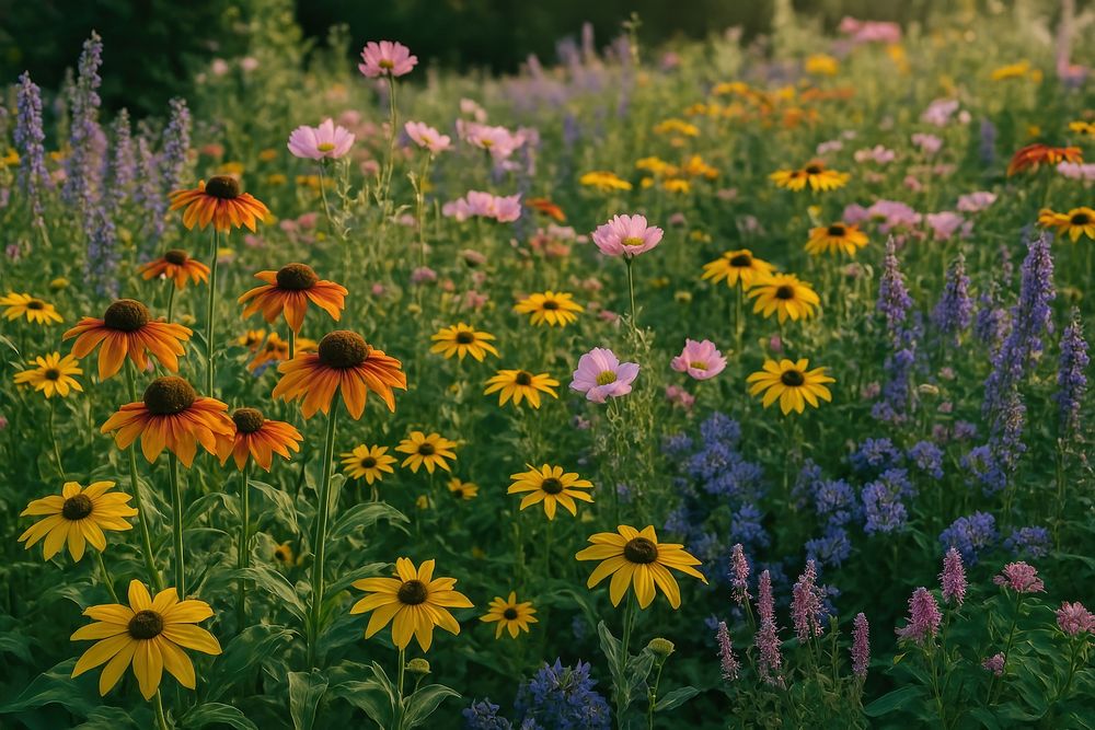 Vibrant wildflower meadow scene. | Free Photo - rawpixel