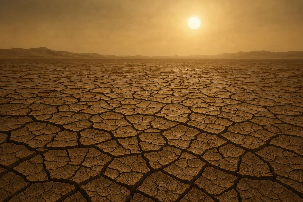 Arid cracked desert landscape sun | Free Photo - rawpixel