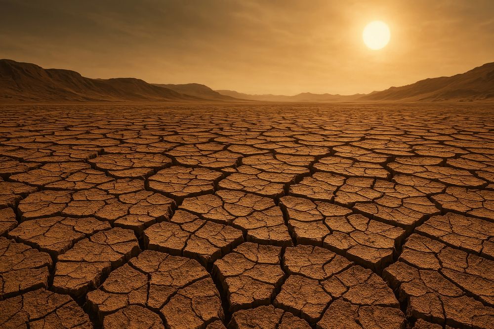 Barren cracked desert landscape sun. | Free Photo - rawpixel