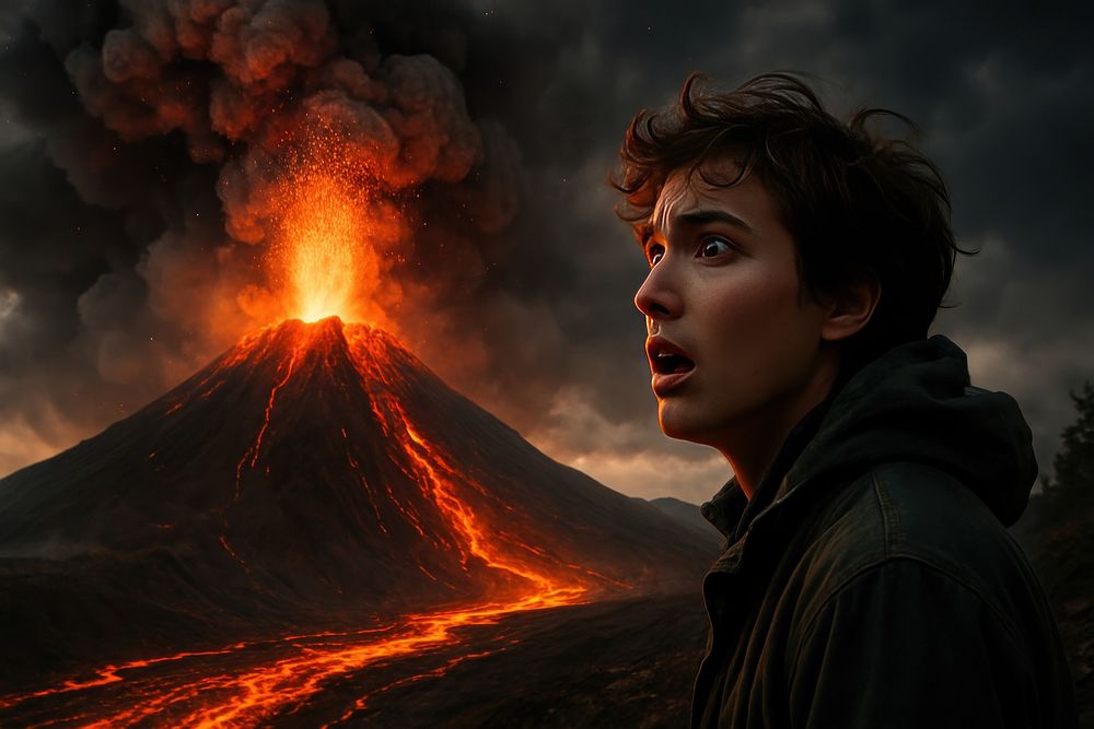 Volcano eruption dramatic reaction | Free Photo - rawpixel
