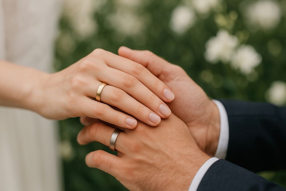 Romantic hands with wedding rings | Free Photo - rawpixel