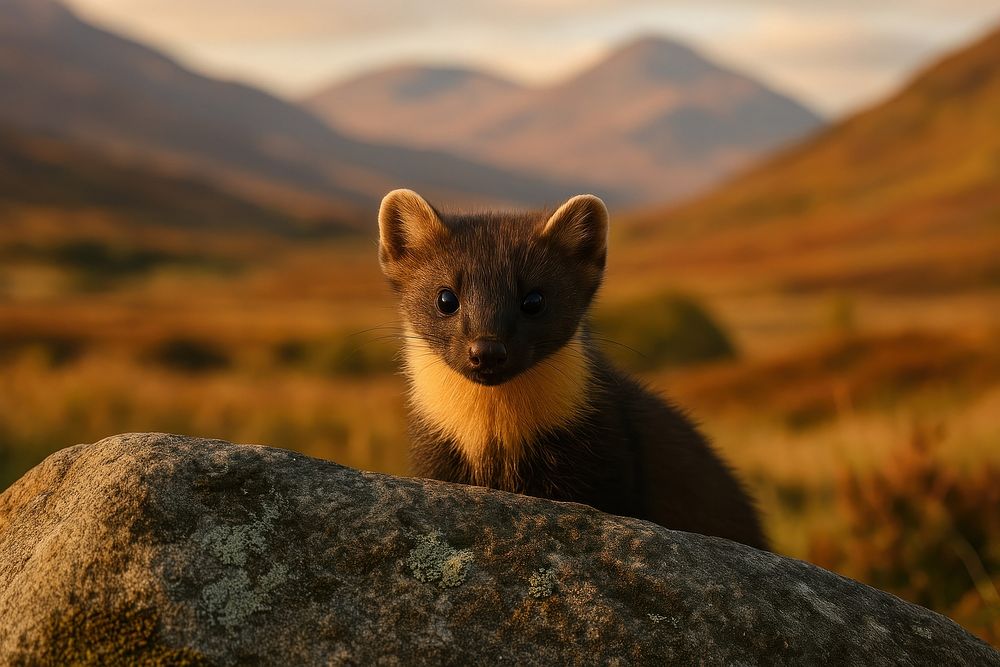 Wild pine marten in mountains. | Free Photo - rawpixel