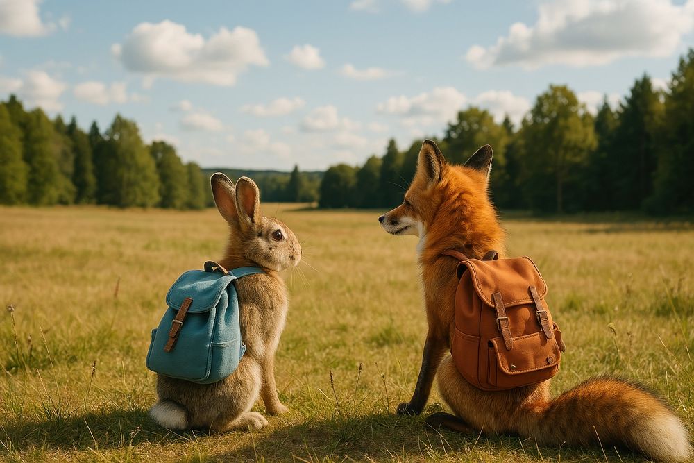 Animals with backpacks outdoors | Free Photo - rawpixel