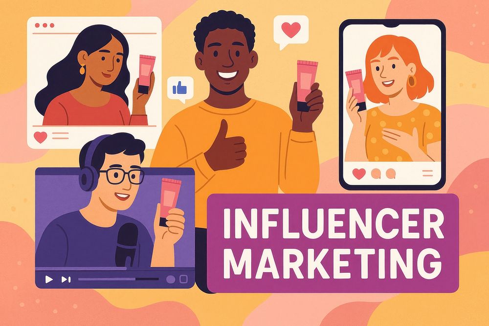 Influencer marketing digital promotion. | Free Photo Illustration ...