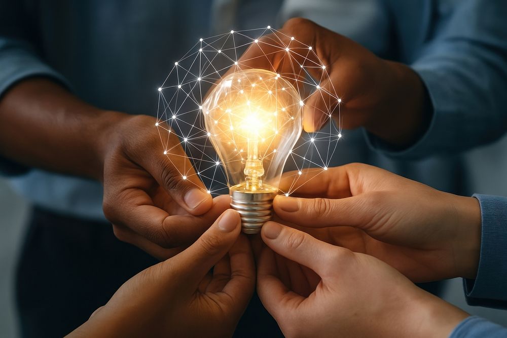 Collaborative innovation brightens shared ideas | Free Photo - rawpixel