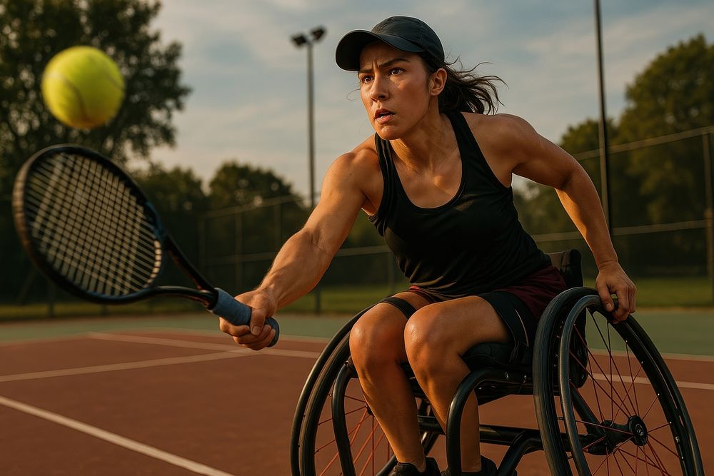 Focused wheelchair tennis player outdoors | Free Photo - rawpixel