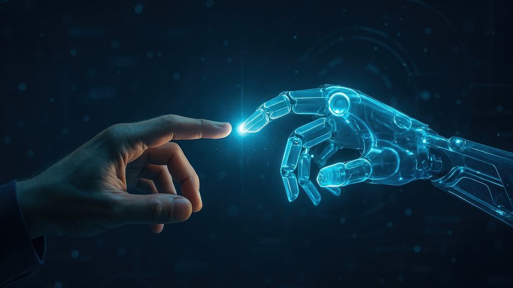 Human-robot connection futuristic technology | Free Photo - rawpixel