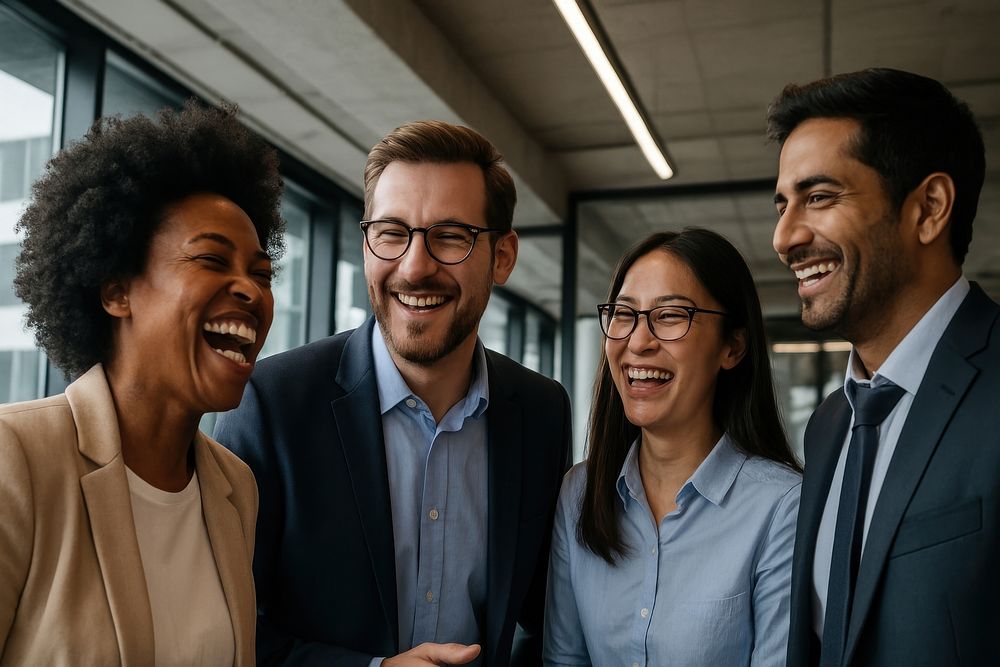 Diverse team laughing together | Free Photo - rawpixel